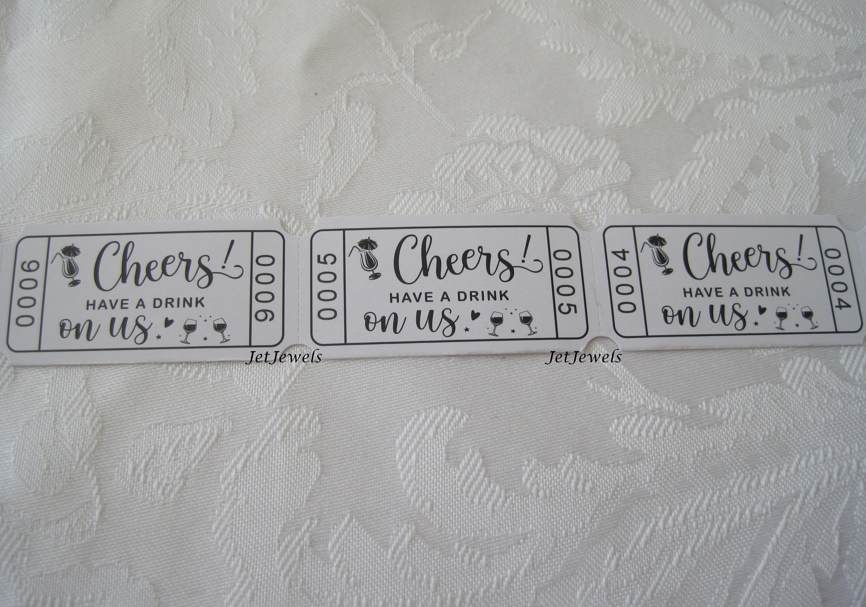 Drink Tickets, Good for One Drink, Wedding Party Reception, Host Bar ...