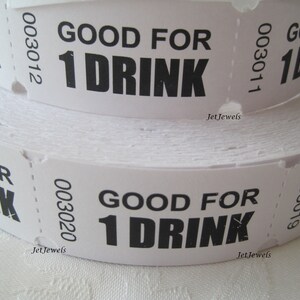 100 Drink Tickets, Good for One Drink, Wedding Reception, Free Drink ...
