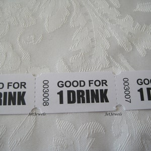 100 Drink Tickets, Good for One Drink, Wedding Reception, Free Drink ...