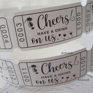 Drink Tickets, Good for One Drink, Wedding Party Reception, Host Bar ...