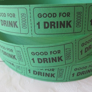 Drink Tickets, Good for One Drink, Wedding Reception, Free Drink Ticket ...