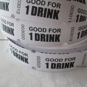 Drink Tickets, Good for One Drink, Wedding Party Reception, Host Bar ...