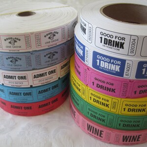 100 Drink Tickets, Good for One Drink, Wedding Reception, Free Drink ...