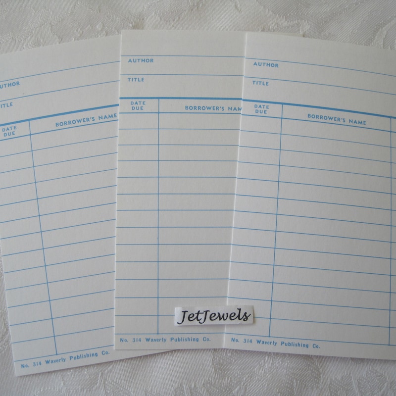 Blank Library Cards - Etsy