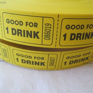 Drink Tickets, Good for One Drink, Wedding Reception, Free Drink Ticket ...
