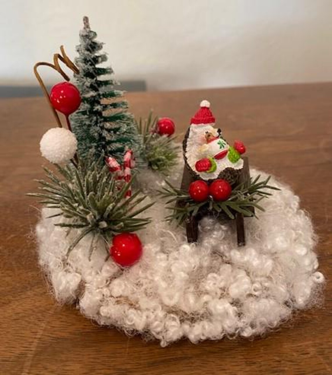 Hedgehog Christmas Vignette, Christmas Hedgehog Scene, Hedgehog on Sled ...