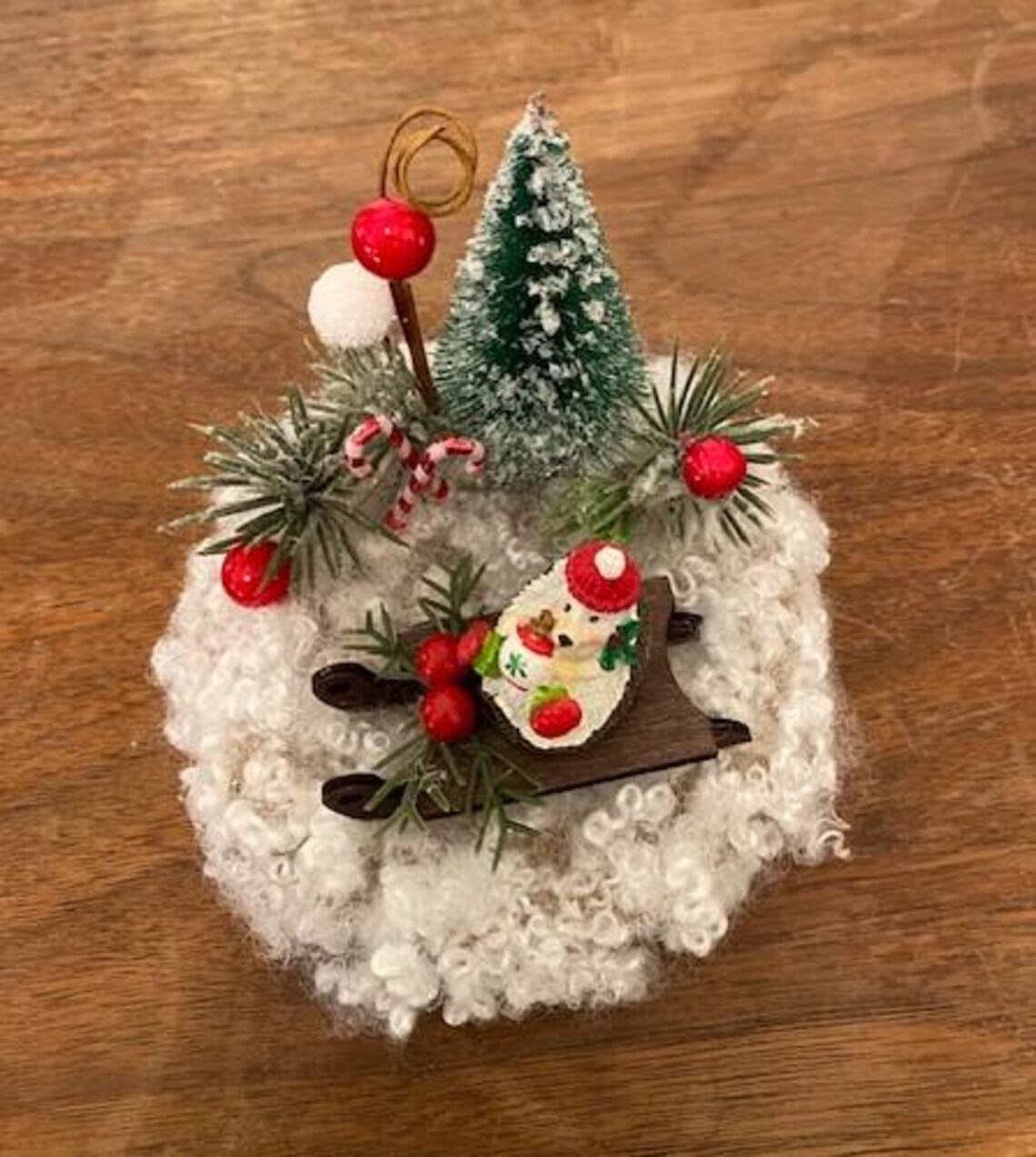 Hedgehog Christmas Vignette, Christmas Hedgehog Scene, Hedgehog on Sled ...