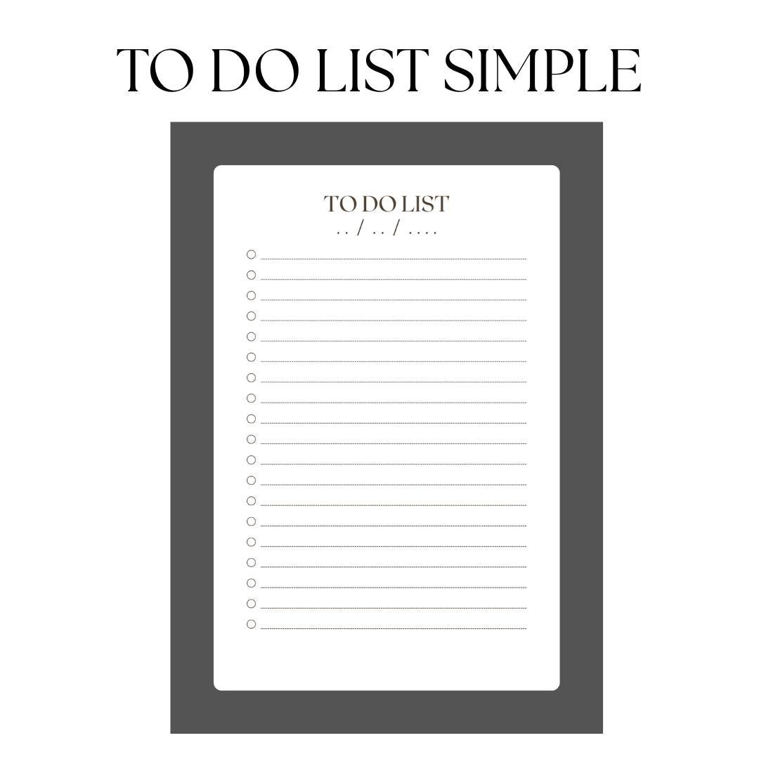 Minimalist to Do List | Daily Planner Printable | Simple Checklist ...
