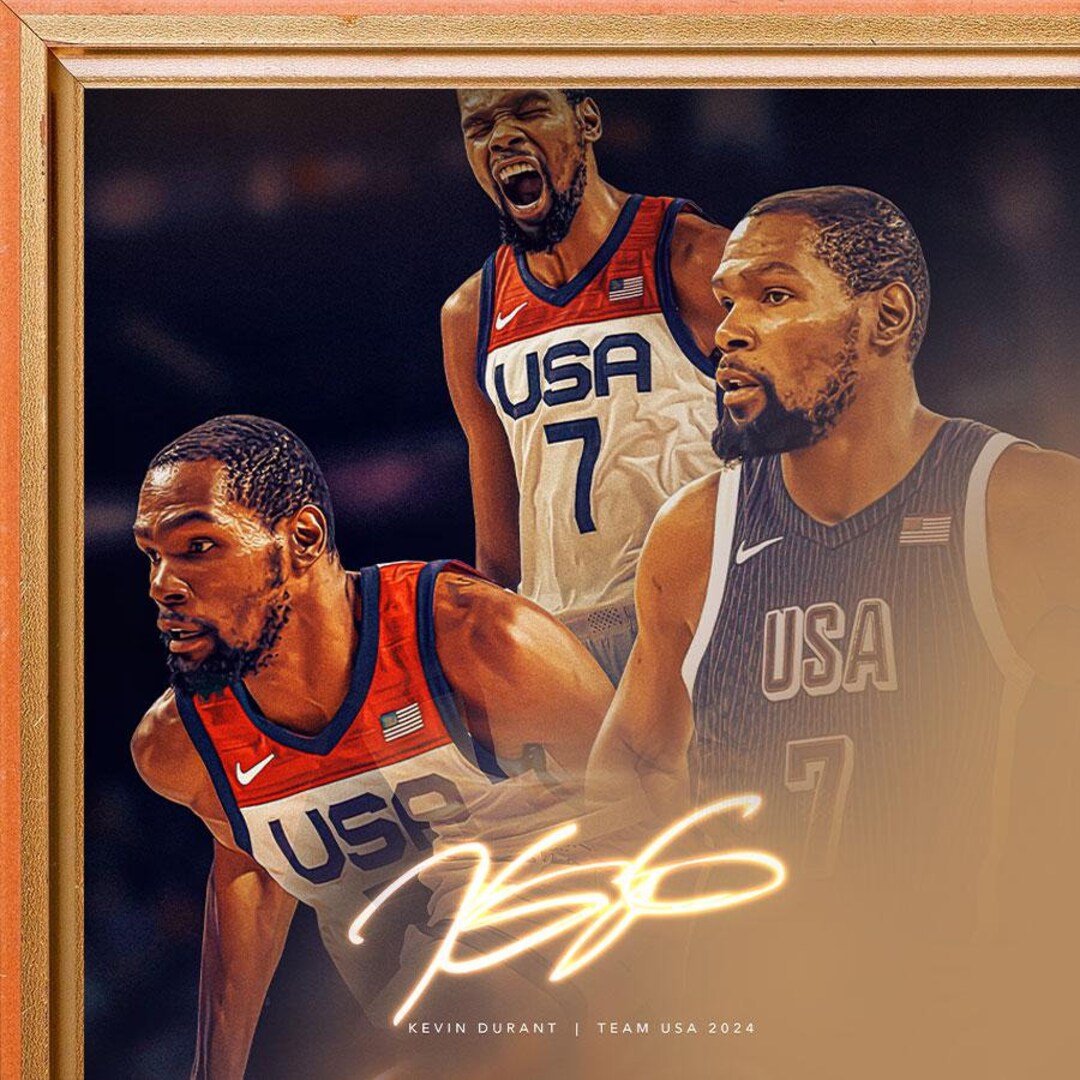 Kevin Durant Team USA Basketball, Olympics Poster Wall Art, NBA Art ...