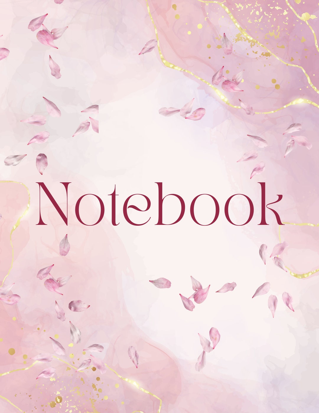 Pink Marble Style Notebook - 100 Printable Pages - Etsy