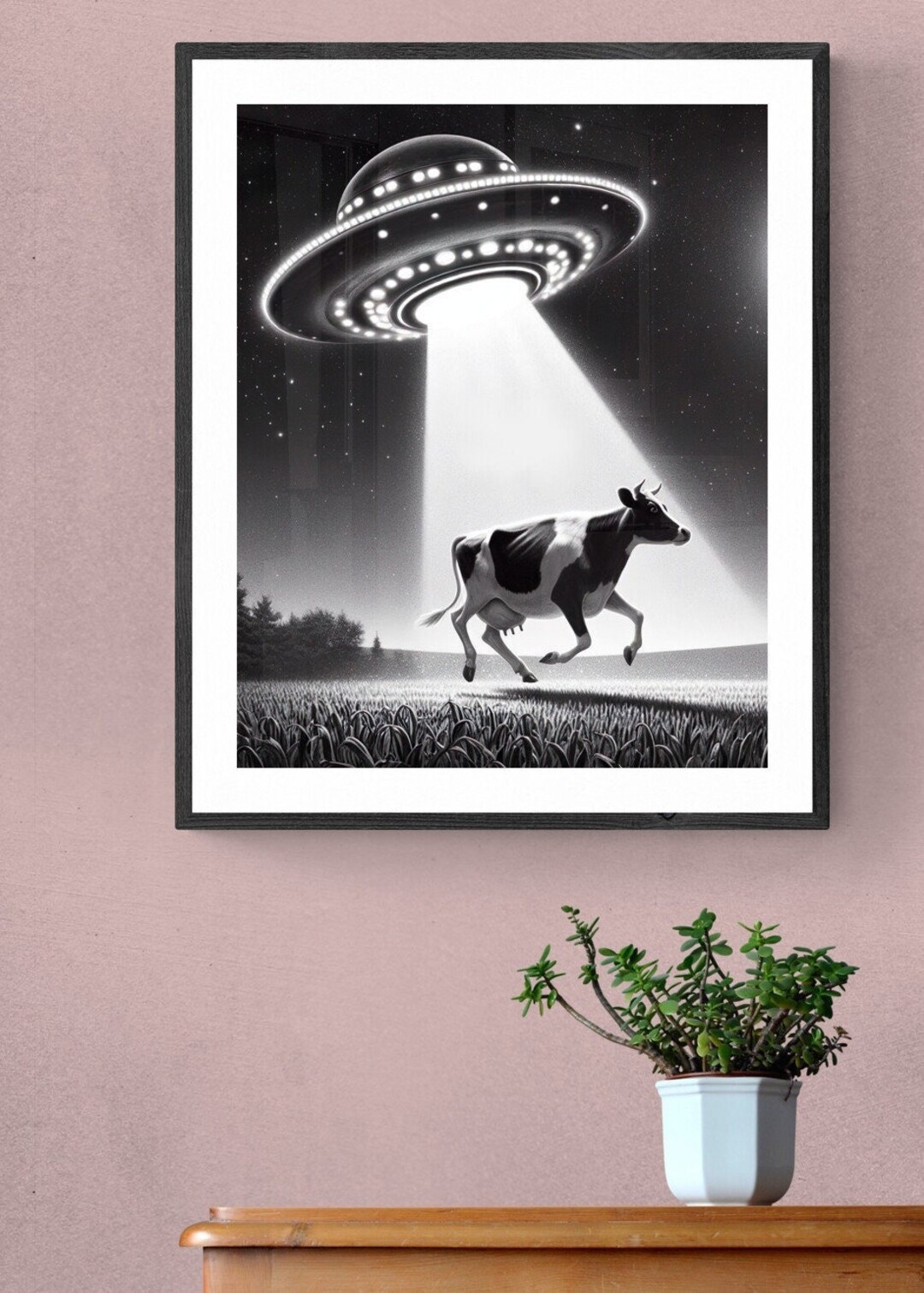 Cow Poster Design for Print Png File Cow Ornament Cow Picture Nlo Wall ...