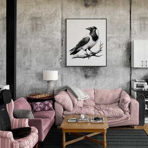 Crow Poster Design for Print Png File Croww Ornament Crow Picture Black ...