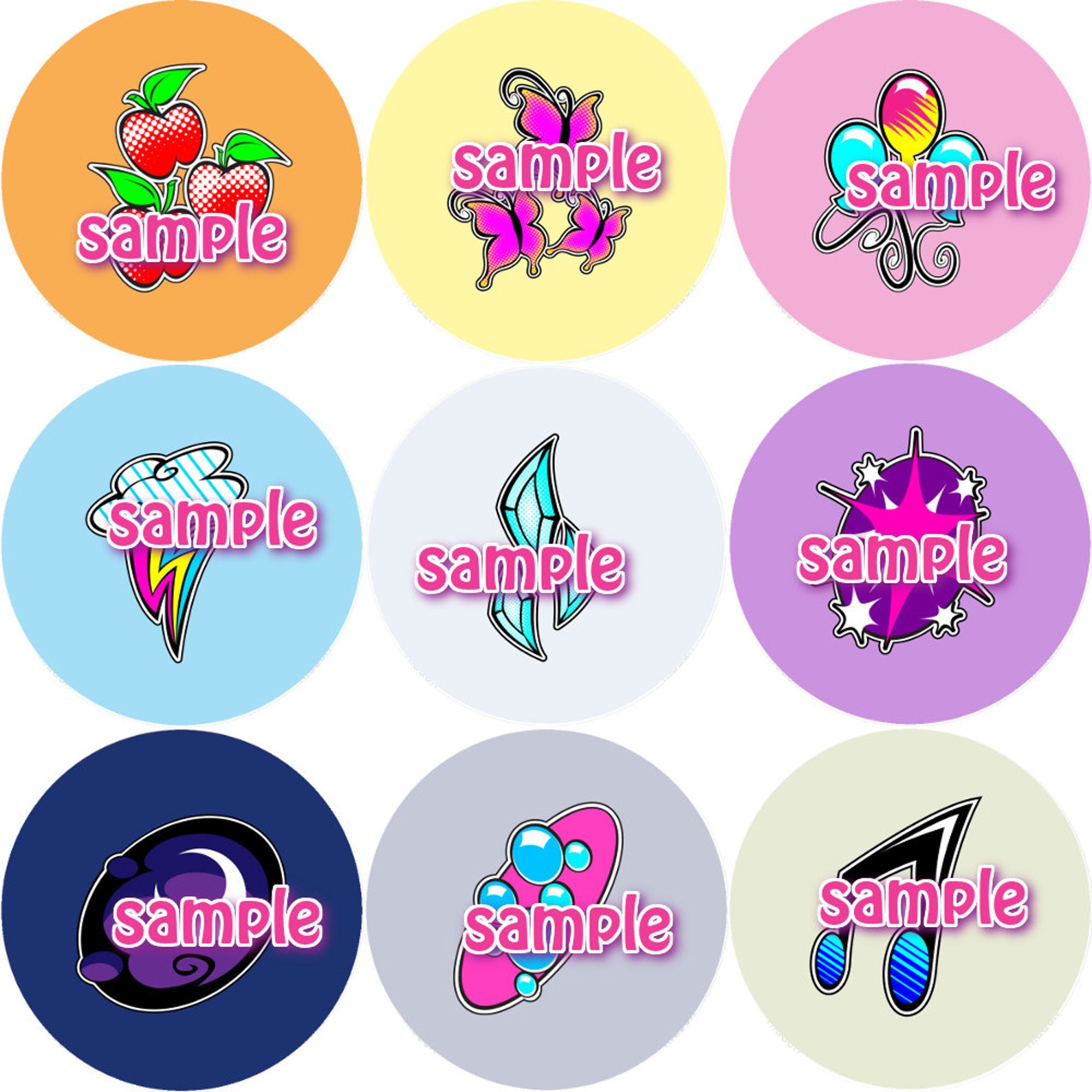 My Little Pony Cutie Mark Button Pins 9 Styles - Etsy