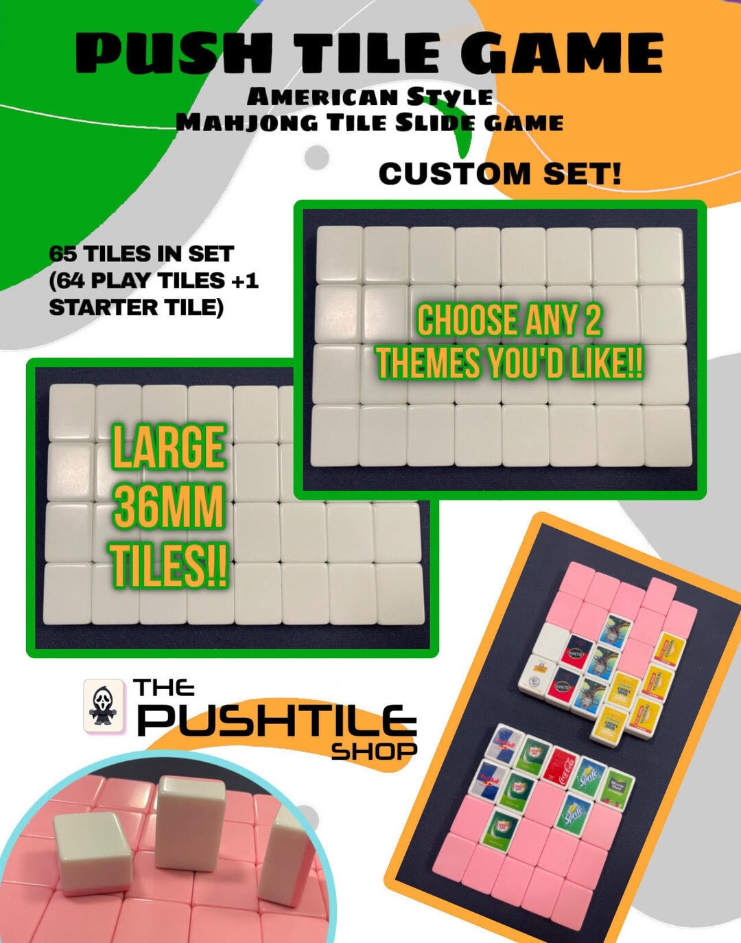 Custom Push Tile Game 65 Tile Set for 2 Players - Etsy