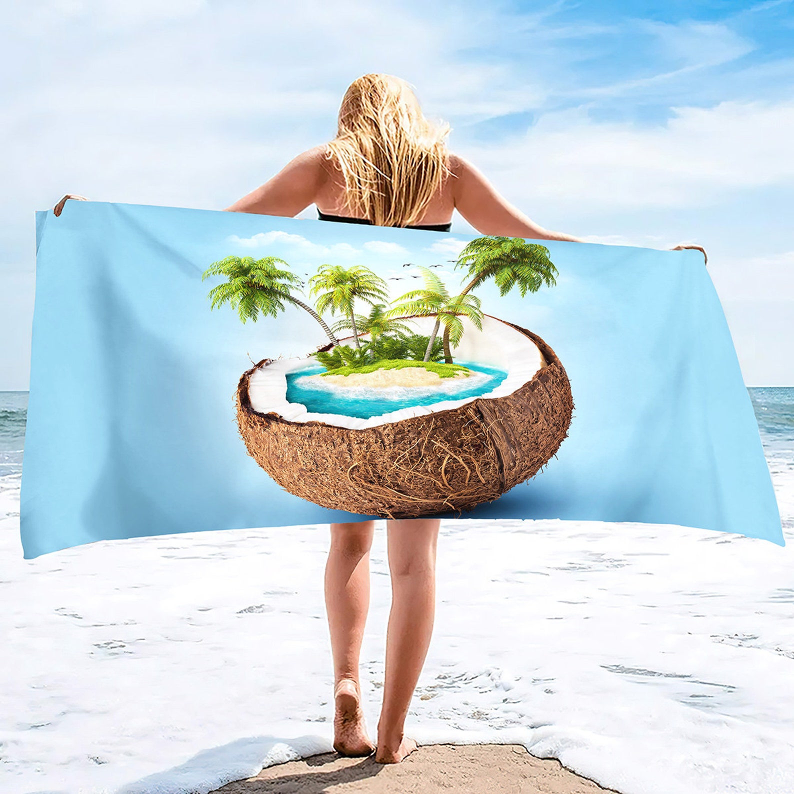 Coconut Island Bathroom Towel Beach Towel Regular Size Towel - Etsy