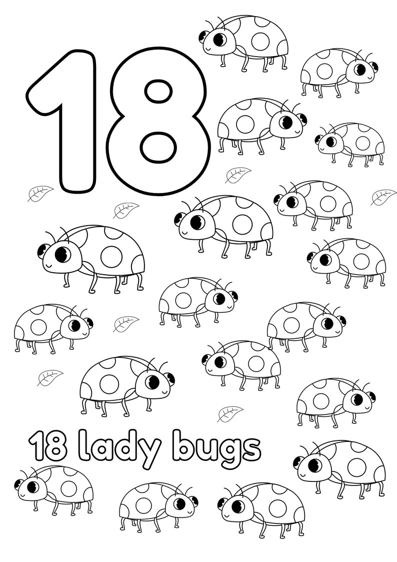 ANIMAL 20 Printable Numbers Coloring Pages, Coloring Page, Preschool ...