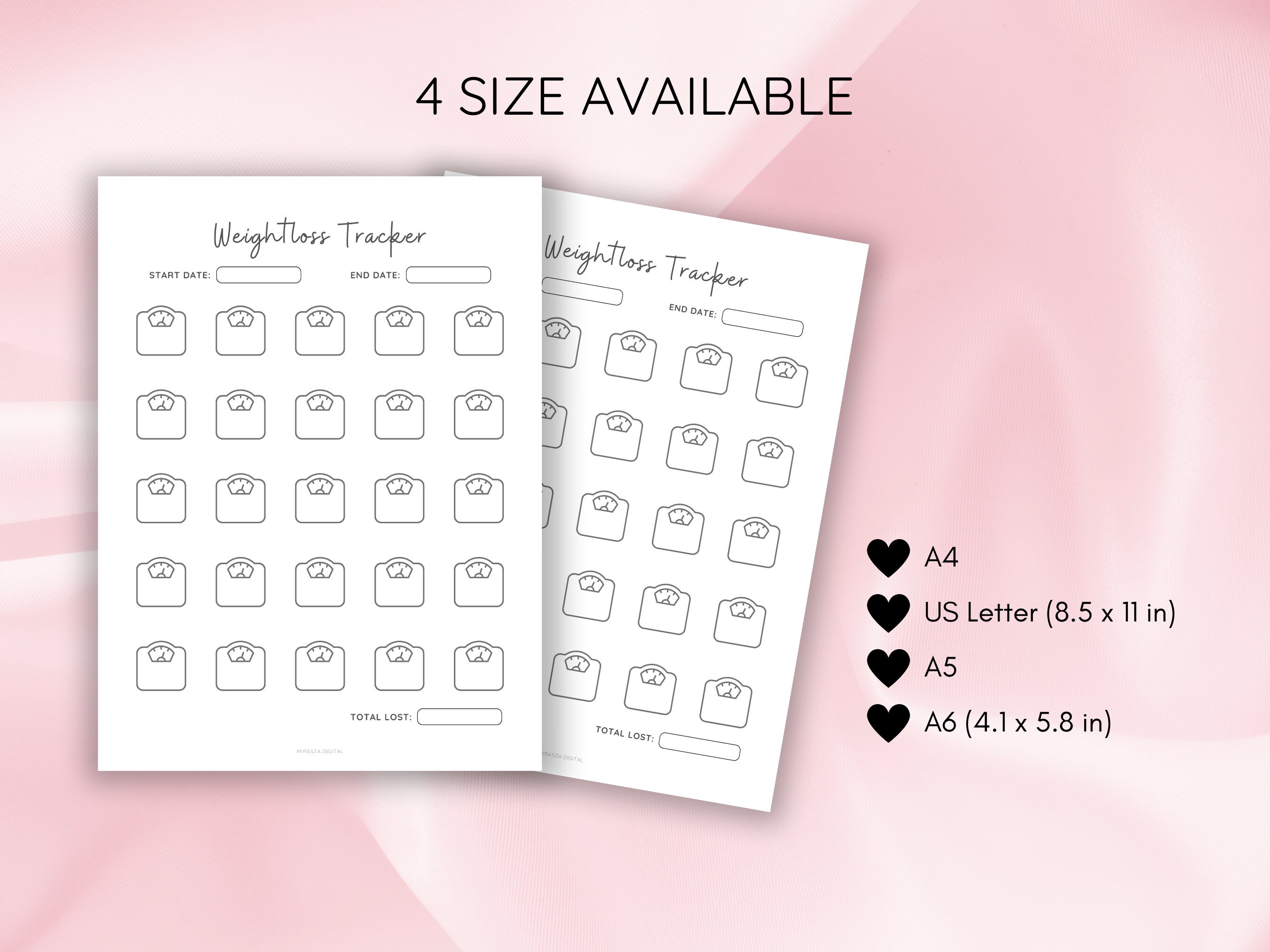 Printable Weight Loss Tracker | Weight Loss Challenge | Weight Goal ...