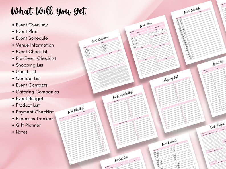 Event Planner Printable PDF Digital Planner Event Checklist , Guests ...