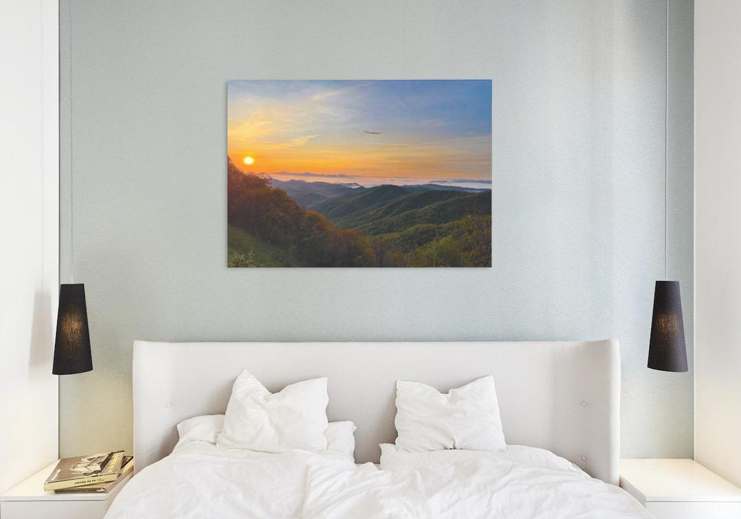 Blue Ridge Mountains, Canvas Wall Art, National Park Poster, Sunrise ...