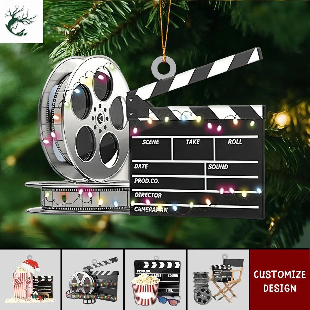 Personalized Film Clapboard Christmas Ornament, Custom Film Acrylic ...