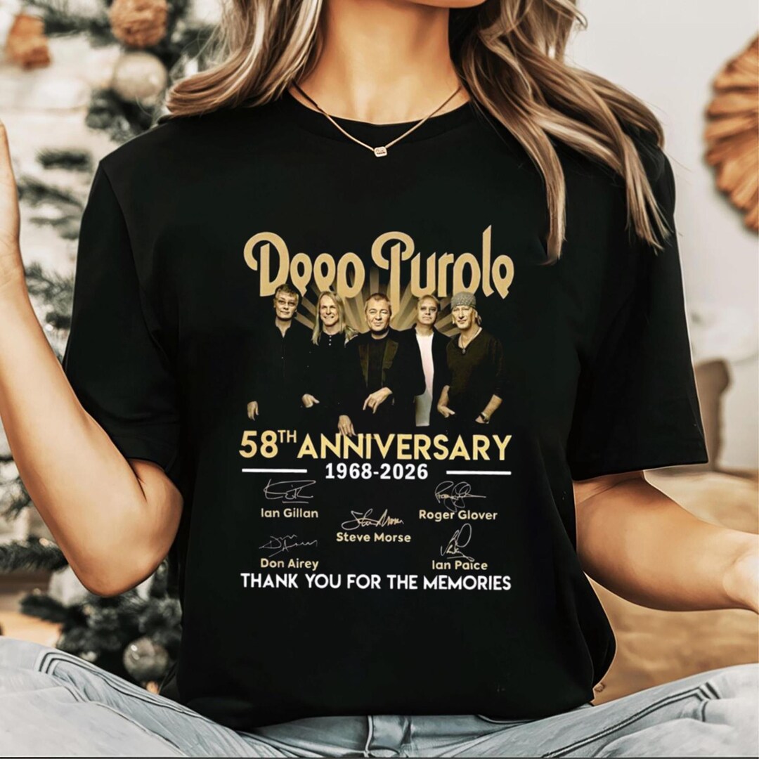 90s Vintage Deep Purple Band Signatures Shirt, Deep Purple 58 Years ...