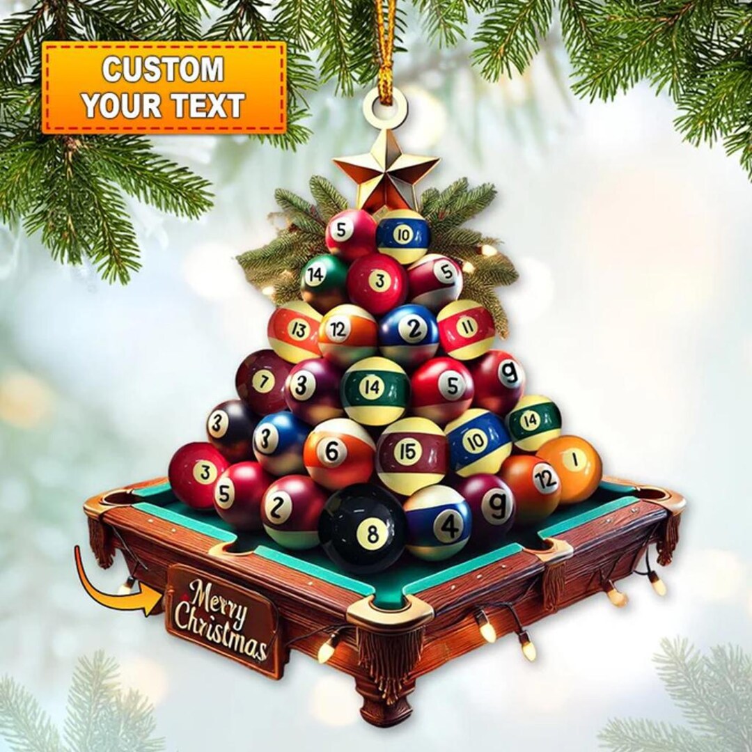 Personalized Pool Table Christmas Ornament, Custom Christmas Ornament ...