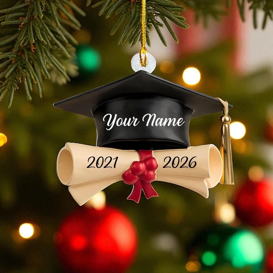 Personalized Graduation Ornament 2026, Custom Graduate Cap and Diploma ...