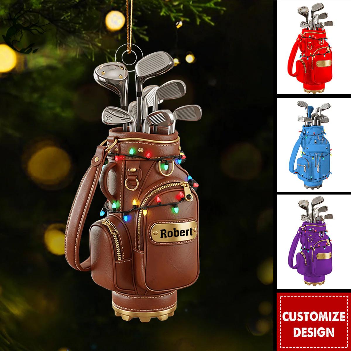 Custom Golf Bag Ornament With Name, Personalized Golfer Christmas Tree ...