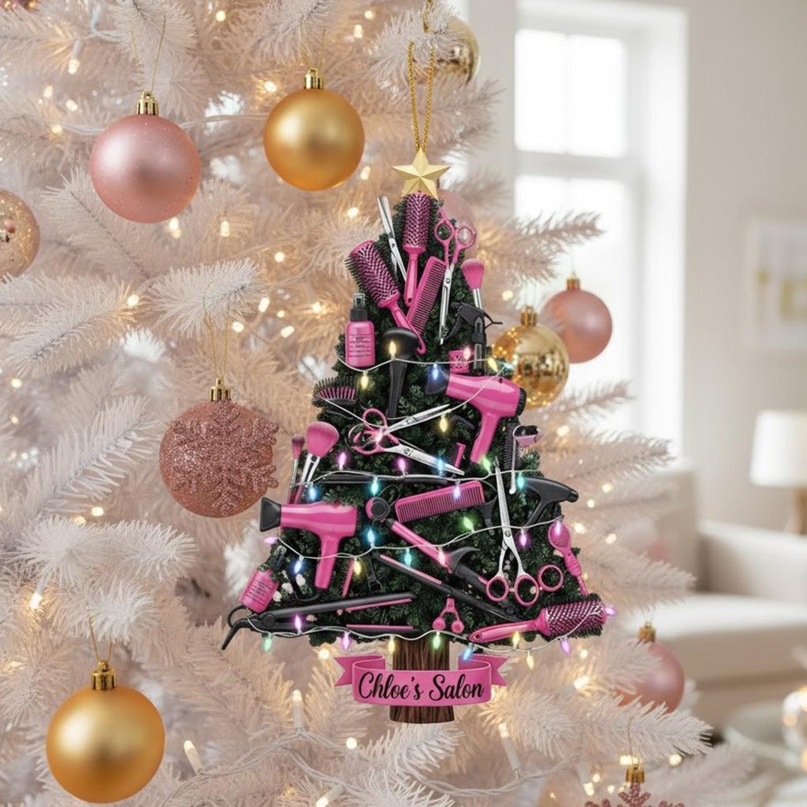 Personalize Hairdresser Ornament, Hair Salon Christmas Tree Ornament ...