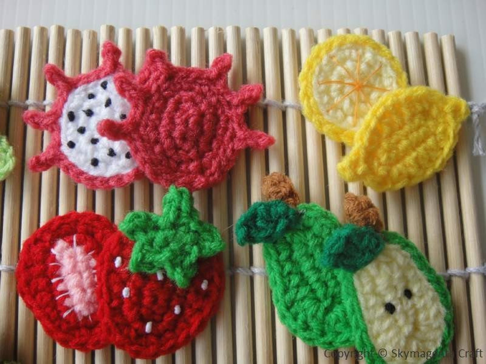 Crochet Pattern FRUIT APPLIQUE 2 PDF 00383 - Etsy