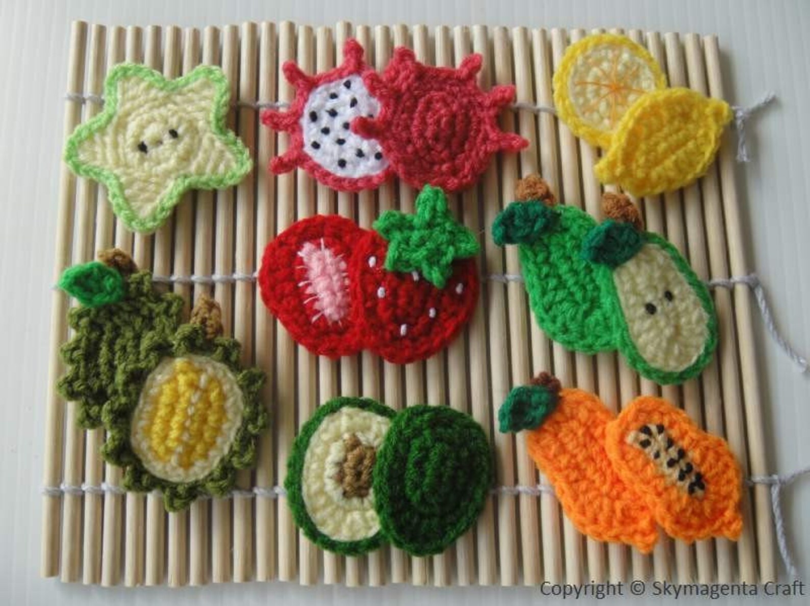 Crochet Pattern FRUIT APPLIQUE 2 PDF 00383 - Etsy