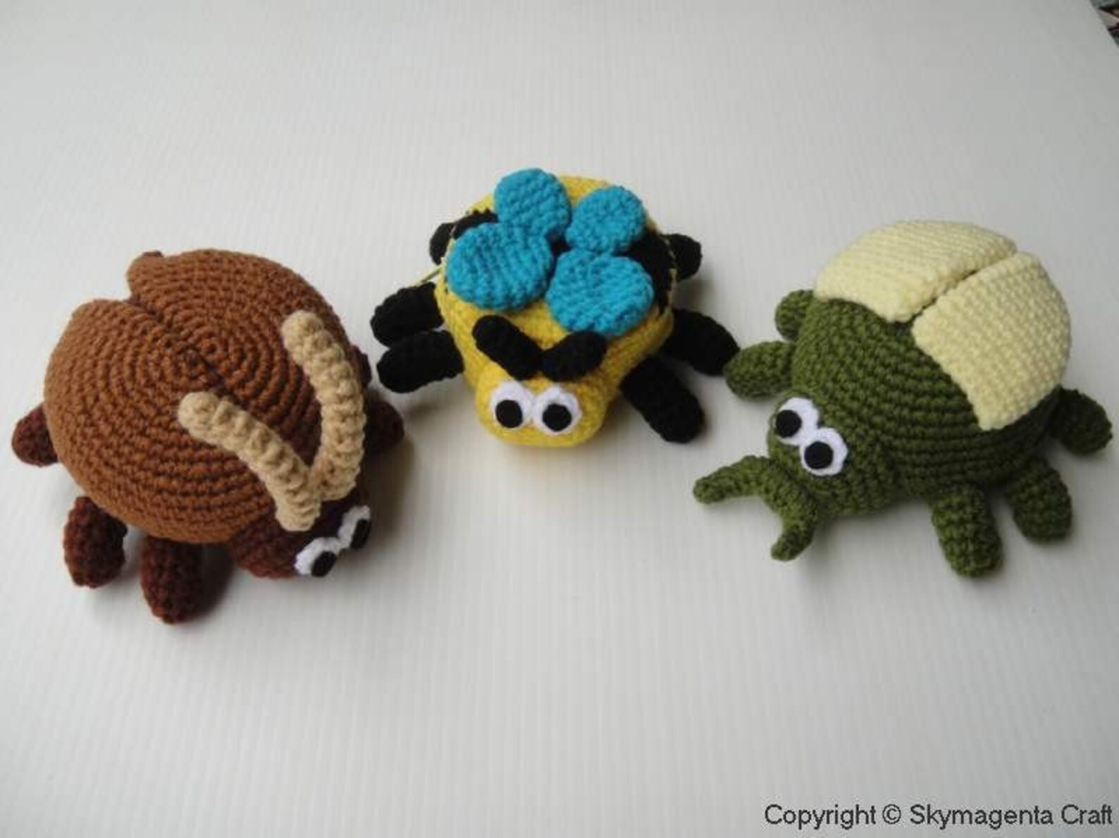 Crochet Pattern - BUGS PURSE - Cockroach, Bee and Beetle - PDF (00459 ...