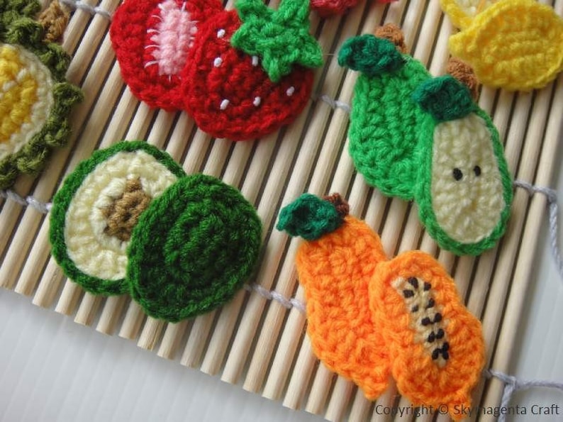Crochet Pattern FRUIT APPLIQUE 2 PDF 00383 - Etsy