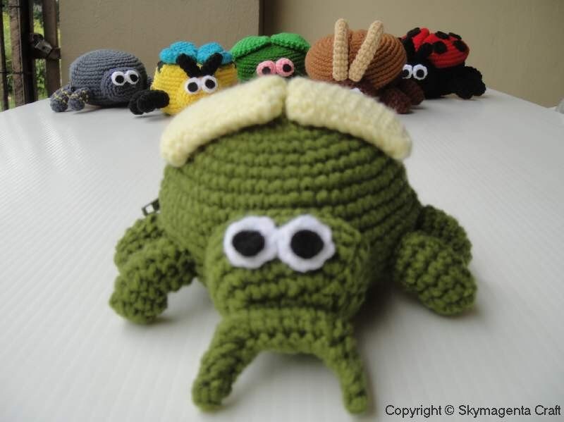 Crochet Pattern - BUGS PURSE - Cockroach, Bee and Beetle - PDF (00459 ...
