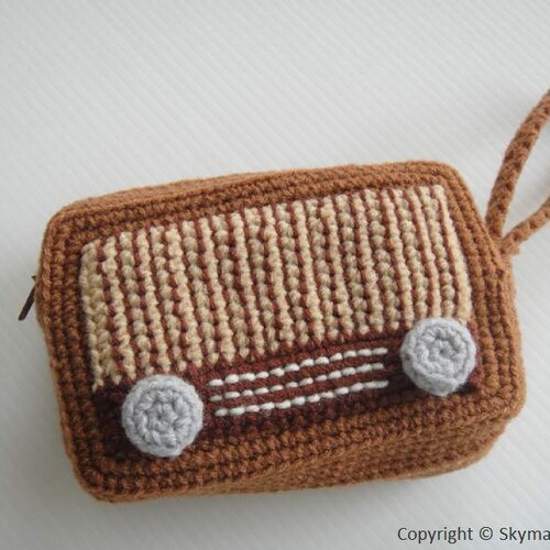 Crochet Pattern VINTAGE RADIO PURSE for Cell Phone / Money | Etsy
