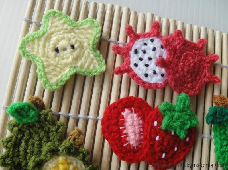 Crochet Pattern FRUIT APPLIQUE 2 PDF 00383 - Etsy