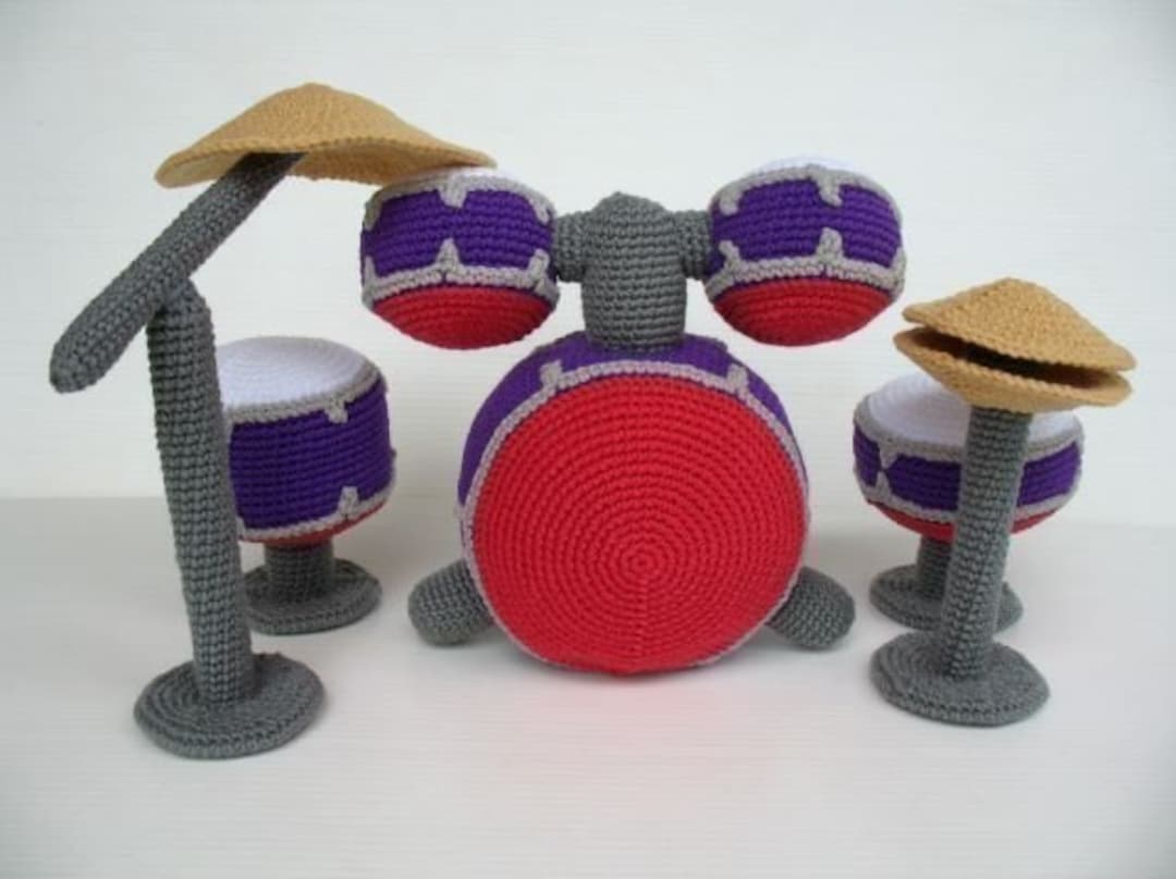 Crochet Pattern - DRUM SET - Toys - PDF (00426) - Etsy