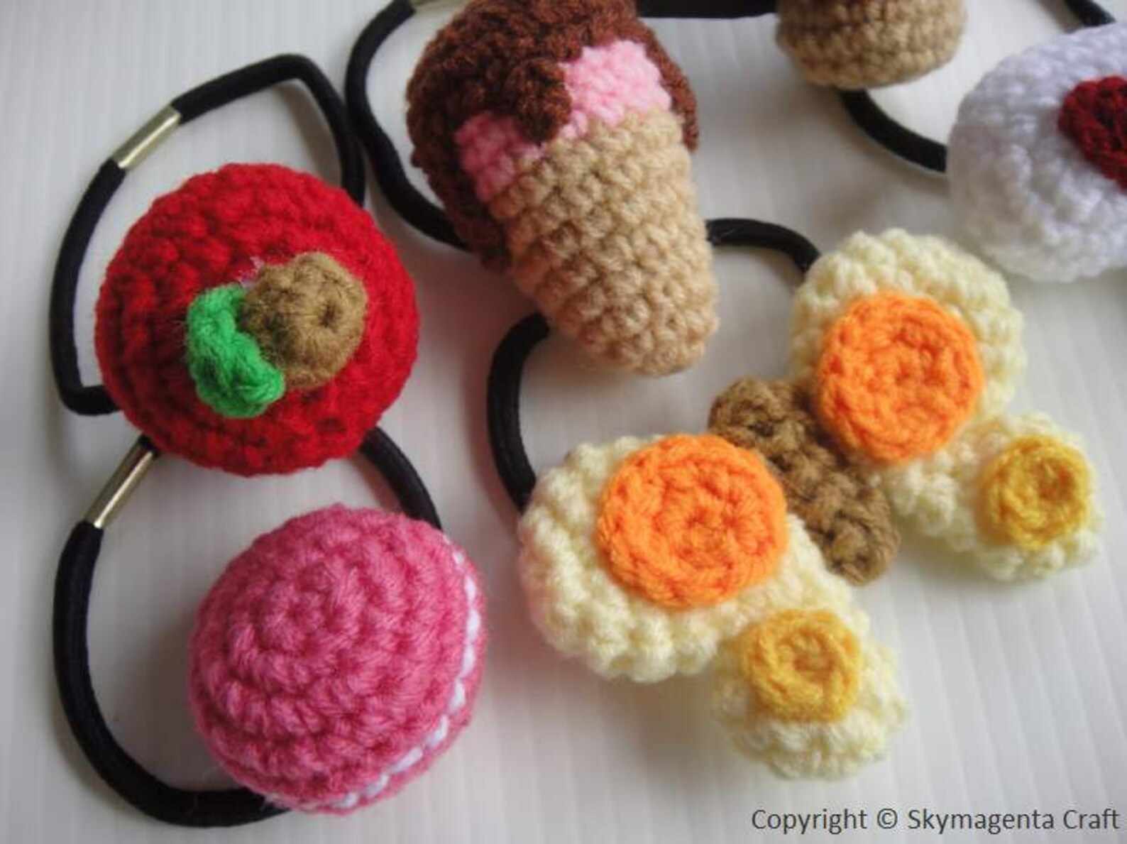 Crochet Pattern CUTE PONYTAIL TIE 1 in Pdf 00460 - Etsy