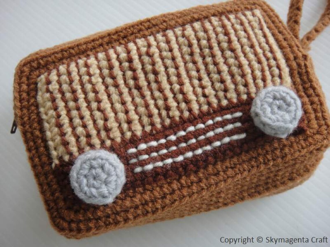 Crochet Pattern VINTAGE RADIO PURSE for Cell Phone / Money | Etsy