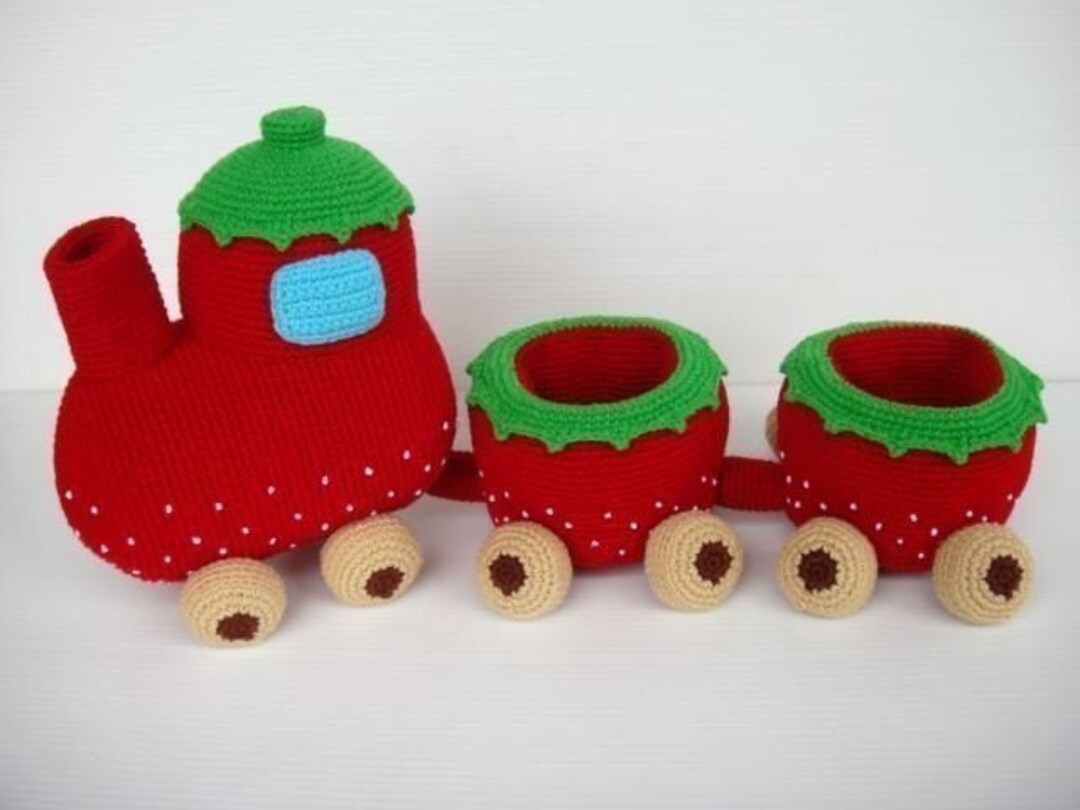 Crochet Pattern - Strawberry Train Set - PDF - Toys (00367) - Etsy