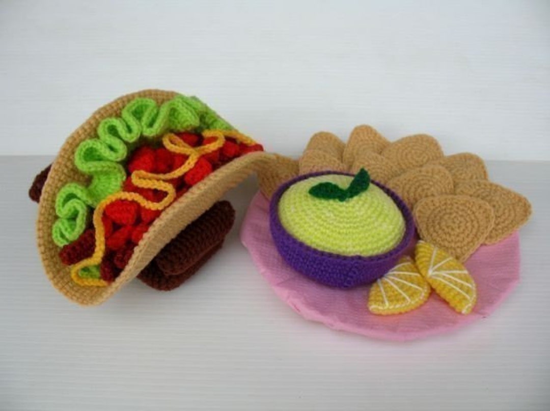 Crochet Pattern - TACO and CHIPS With SALSA- Toys / Playfood - Pdf ...