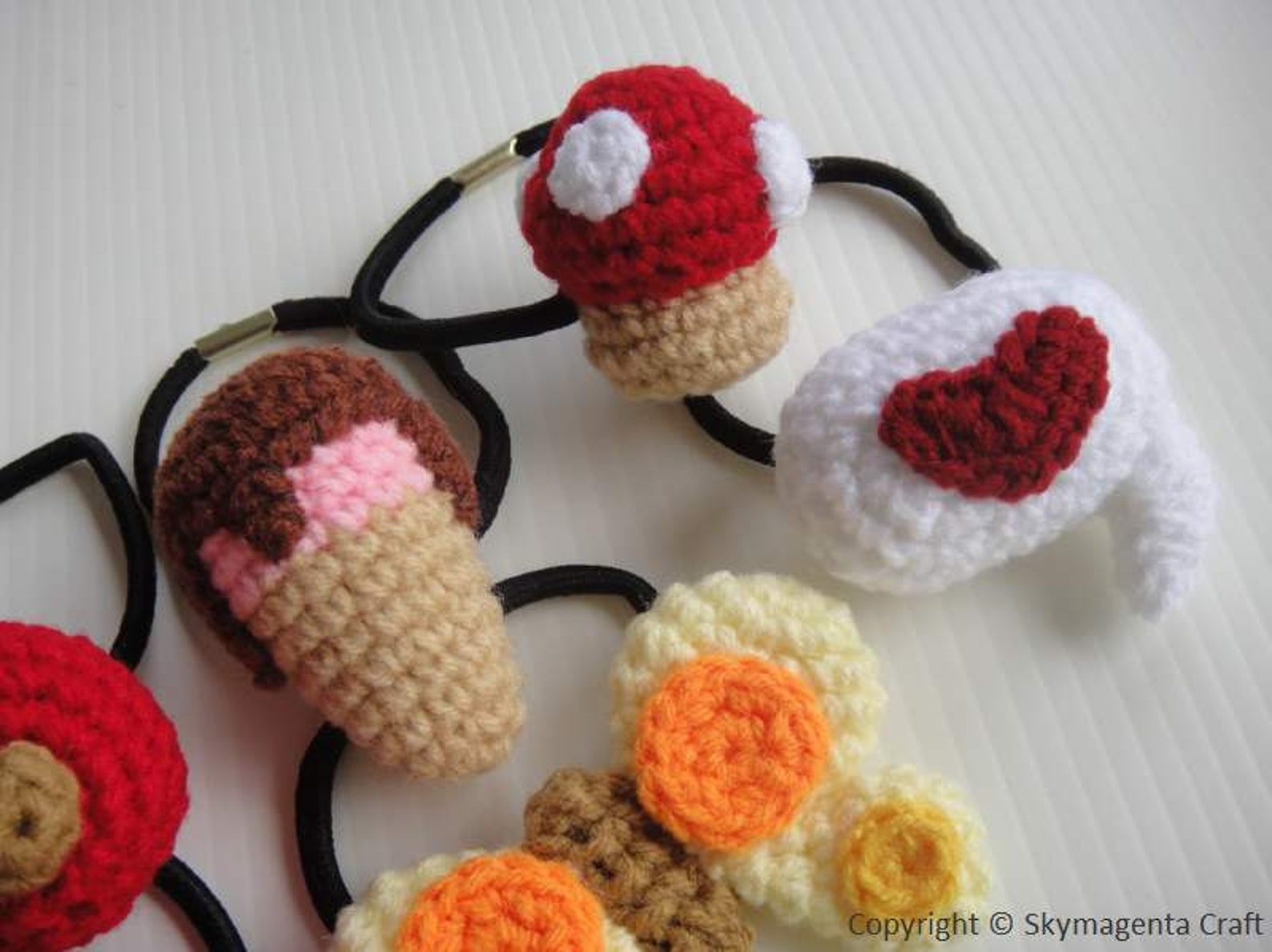 Crochet Pattern CUTE PONYTAIL TIE 1 in Pdf 00460 - Etsy