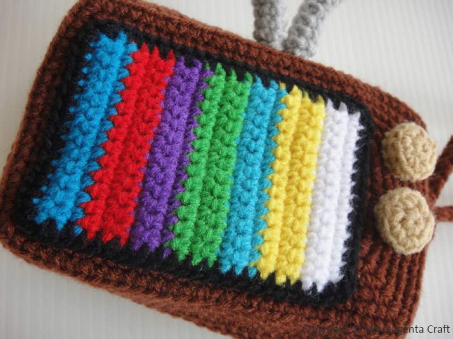 Crochet Pattern - VINTAGE TELEVISION PURSE - for Cell Phone / Money ...