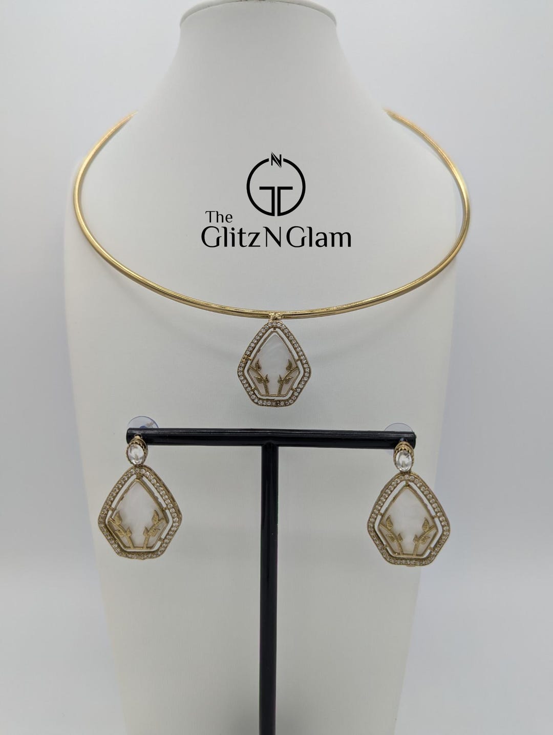 Hasli Choker Necklace Set Designer Vintage Hasli Necklace Dainty Kundan ...