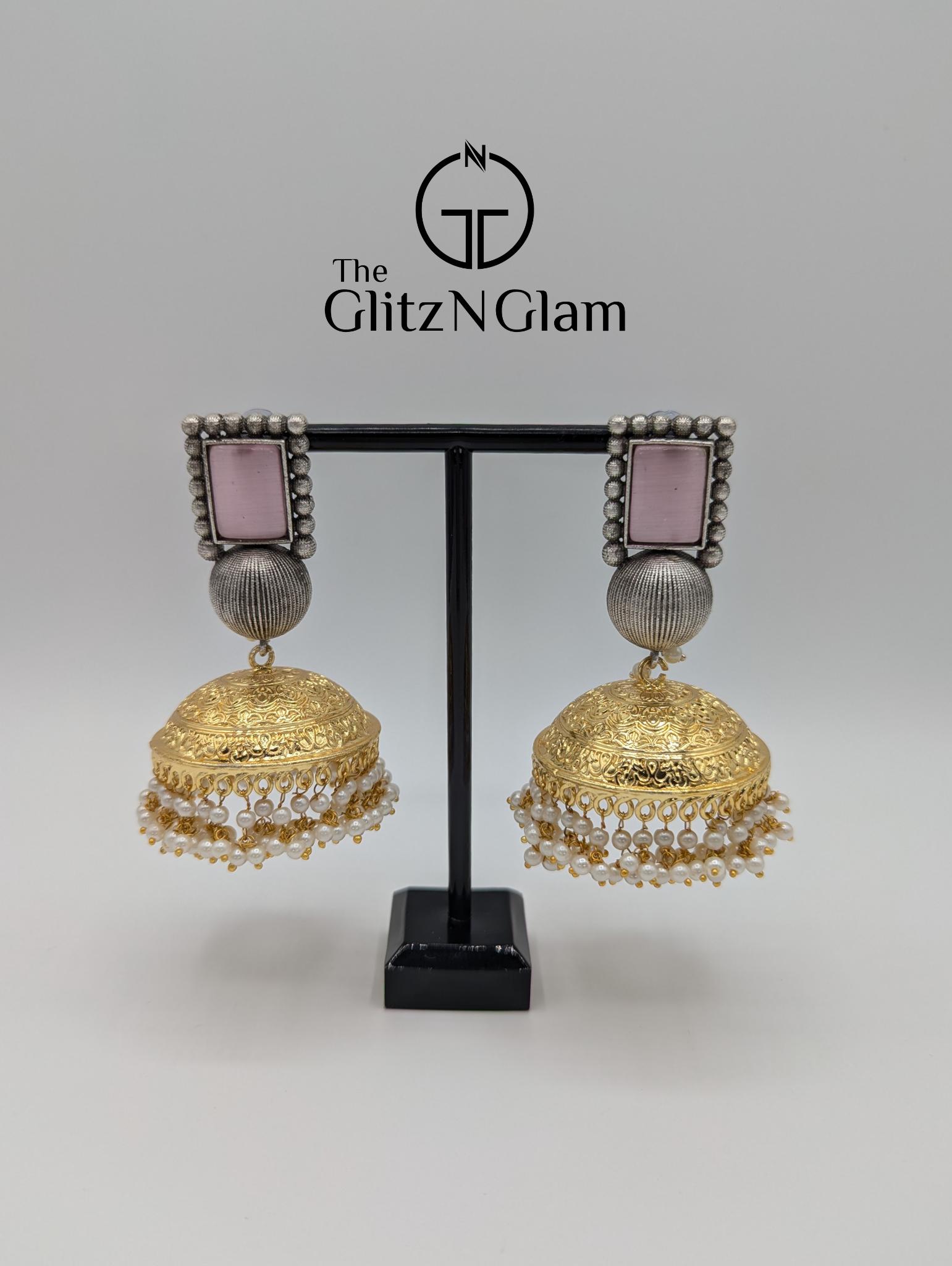 Alia Two-tone Silver Replica Dual Tone Jhumka Earrings - Etsy