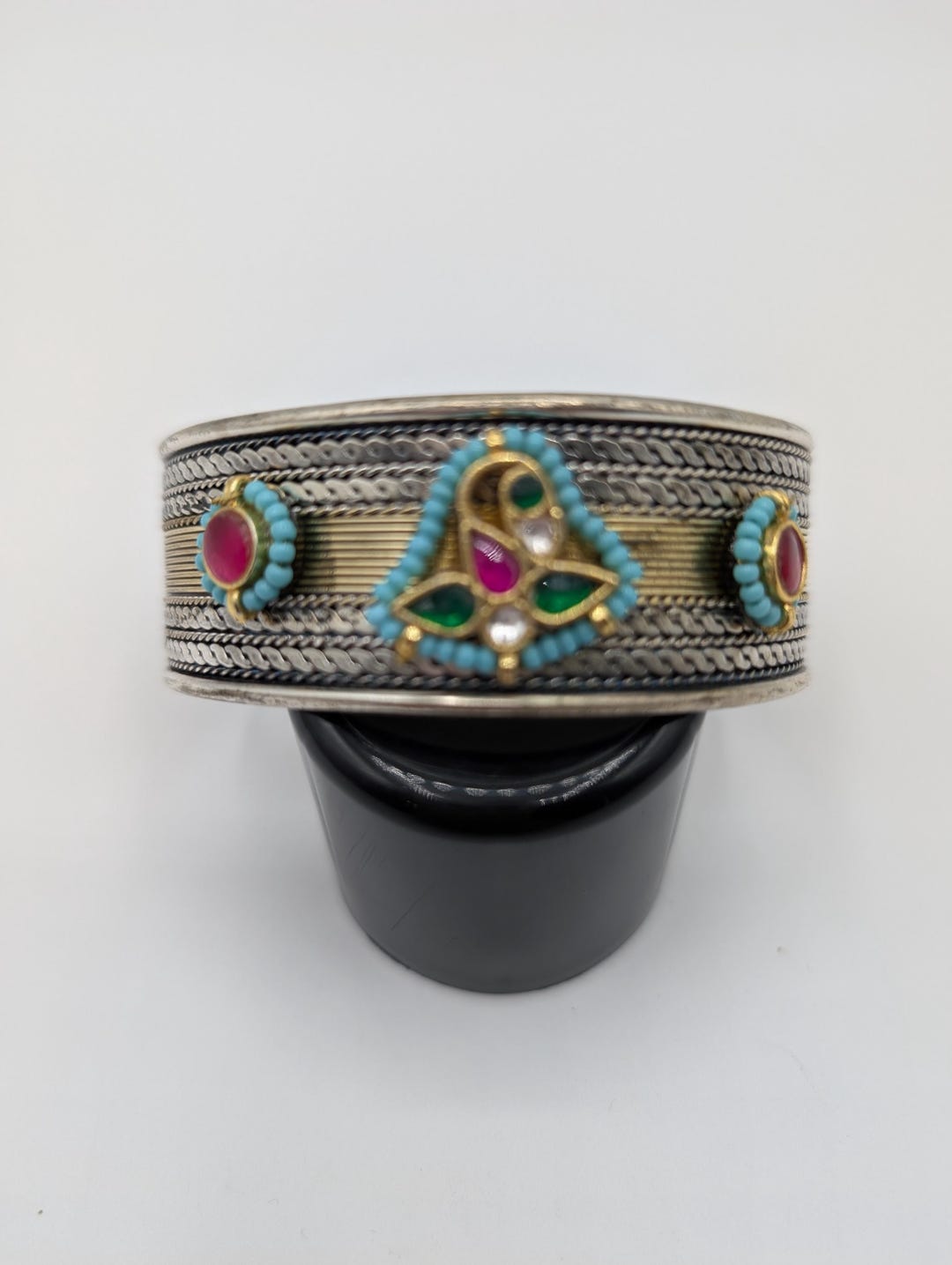 Heena Dual Tone Rajwadi Kada | Fusion Kada | Bracelet | Adjustable Bracelet Kada | One Size - Etsy