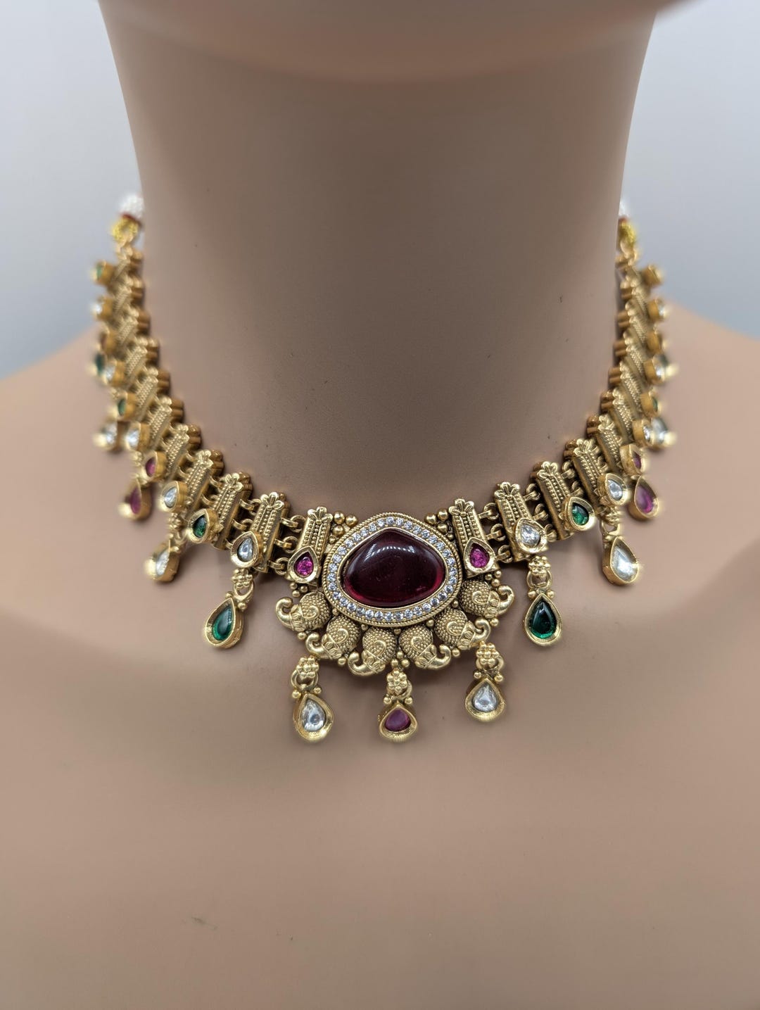 Shree Latha Necklace Set | Rajwadi Set - Etsy