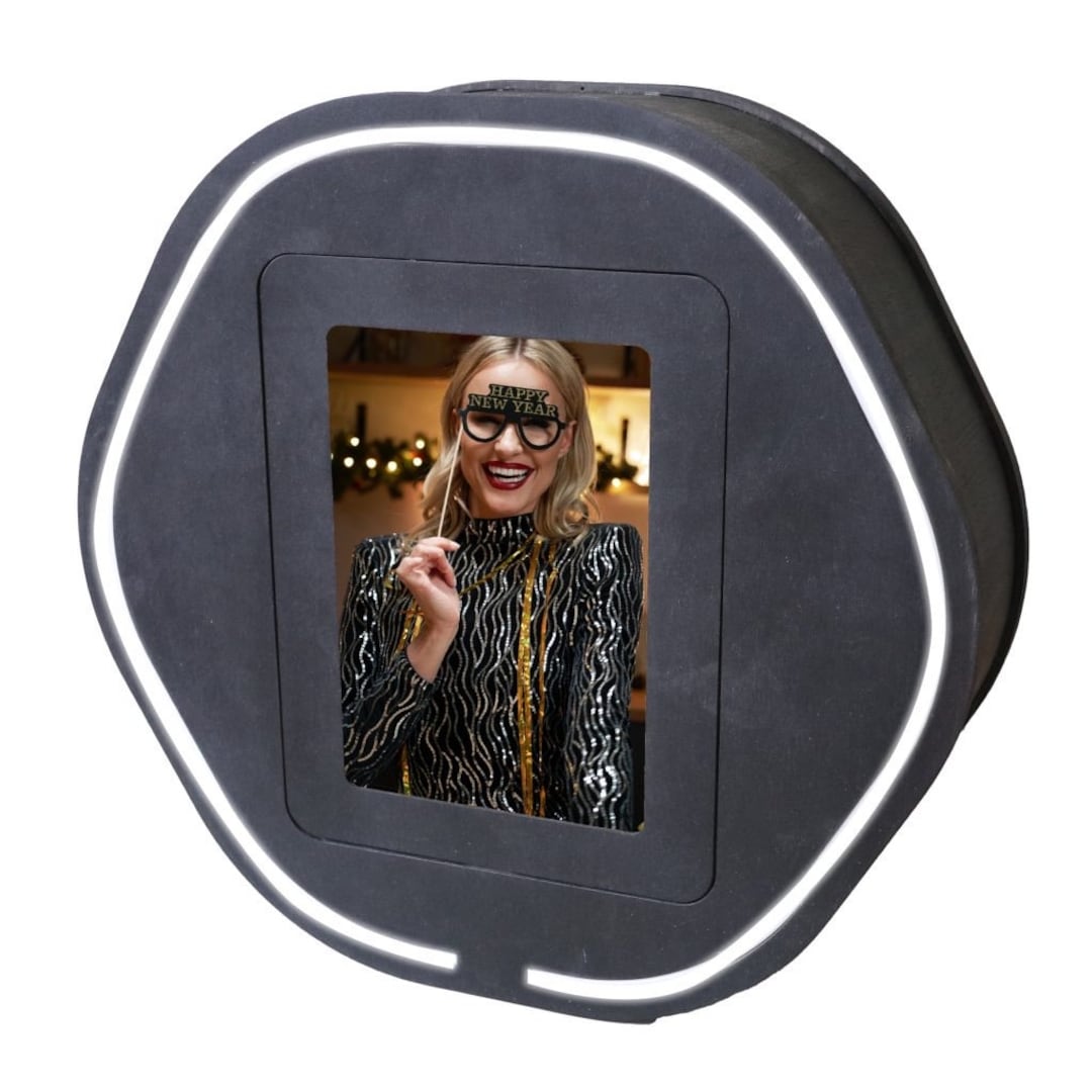 Hexagon Photo Booth With Std Tripod Portable Vintage Style Wooden iPad ...