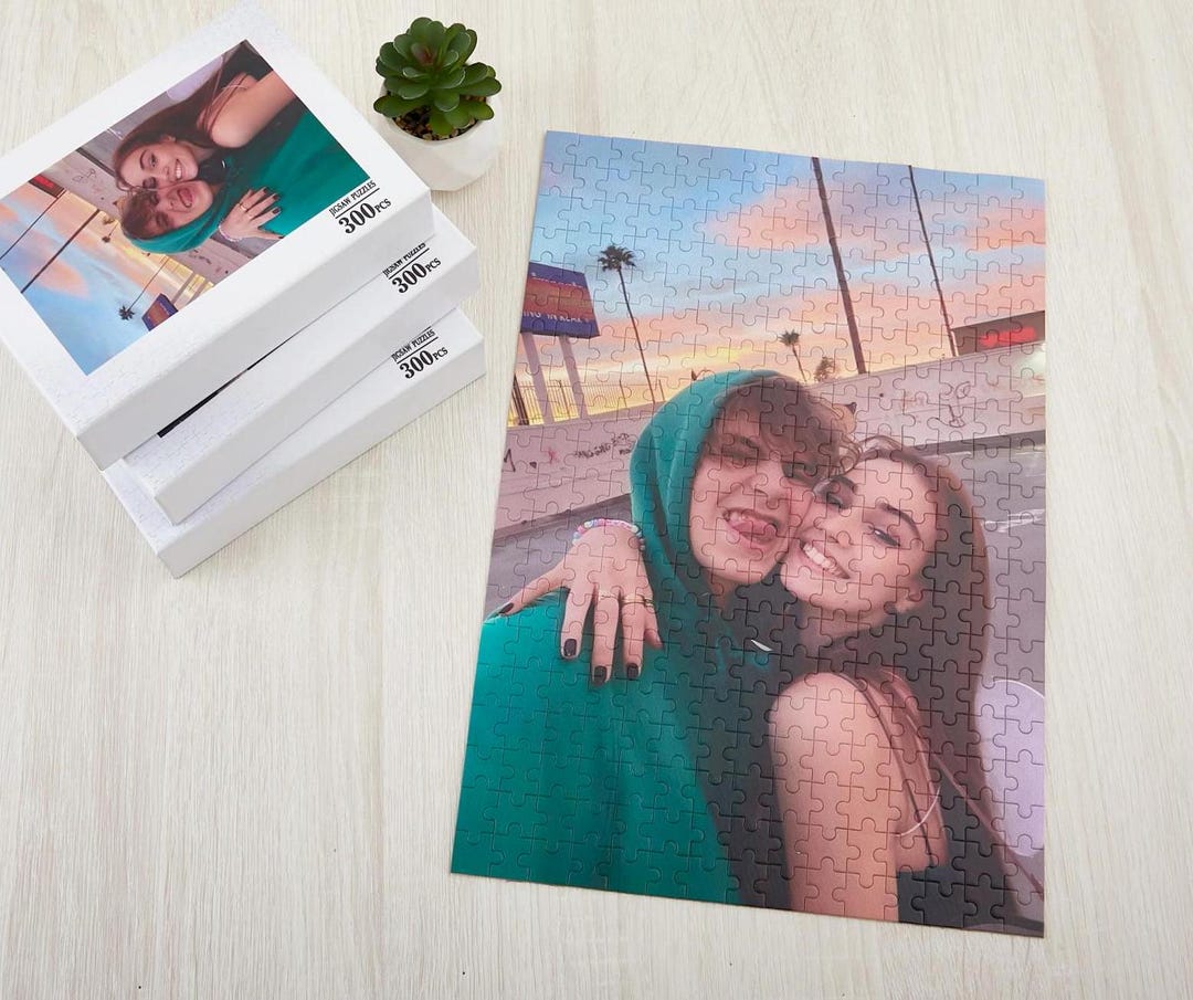 Personalized Wooden Photo Puzzle for Couple,custom Couple Portrait ...