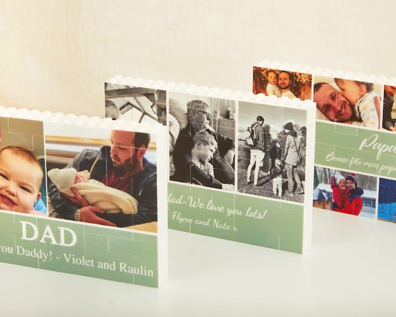 Custom Photo Building Blocks for Dad, Personalized Brick Puzzle Gift ...